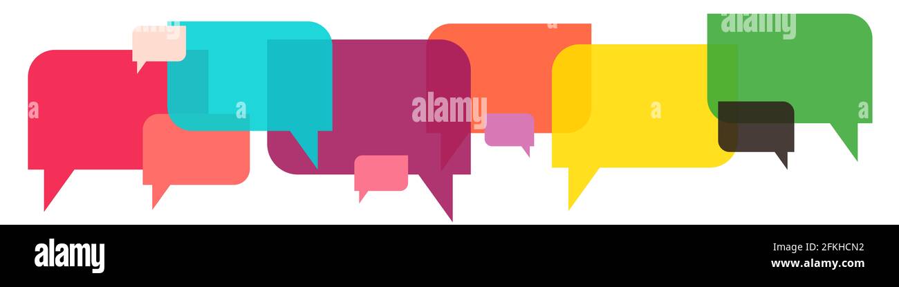 Square text boxes. Multicolored speech bubbles collection. Flat ...