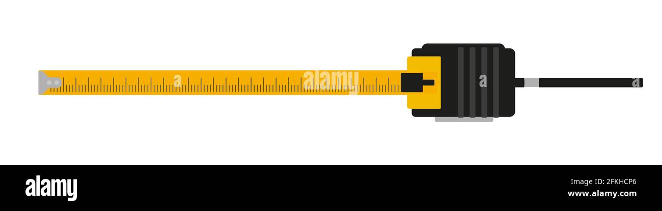 Tape measure icon, top view. Flat style illustration isolated on white ...