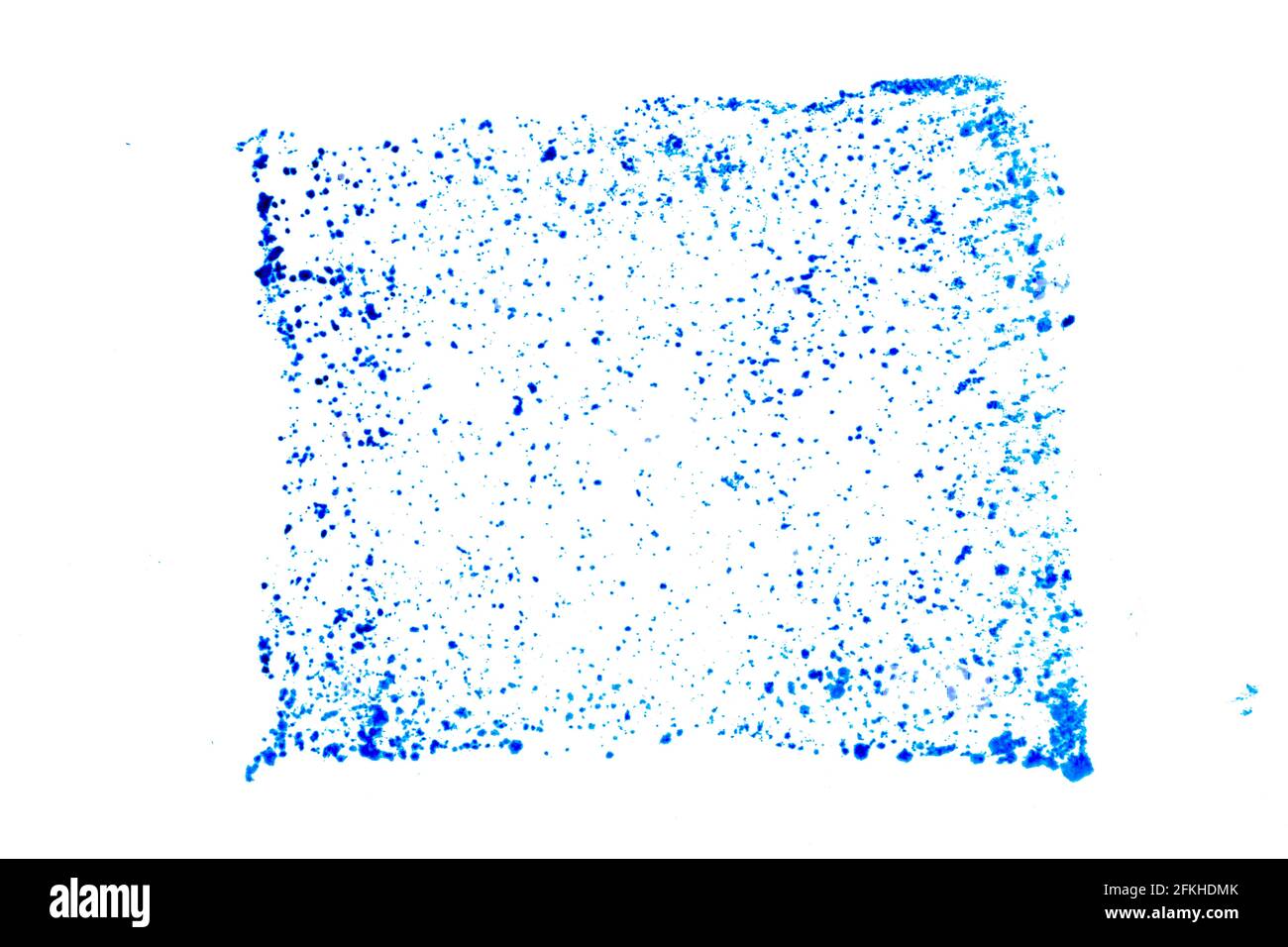 Blue color ink in square shape textured background as stamp or frame ...