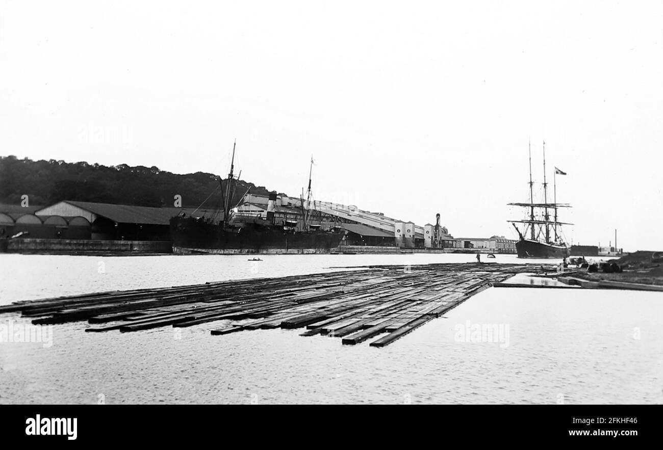 Portishead Dock near Bristol, Victorian period Stock Photo - Alamy