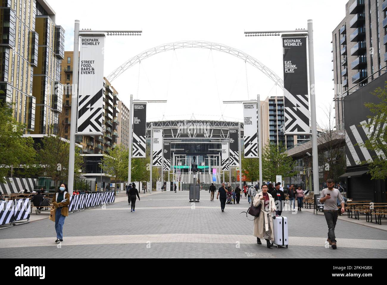 Olympic Way in Wembley Park, London. Wembley Park, London's globally ...