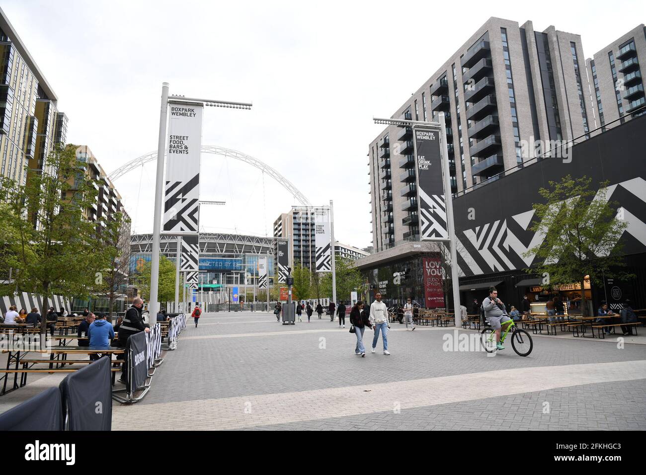 Olympic Way in Wembley Park, London. Wembley Park, London's globally ...