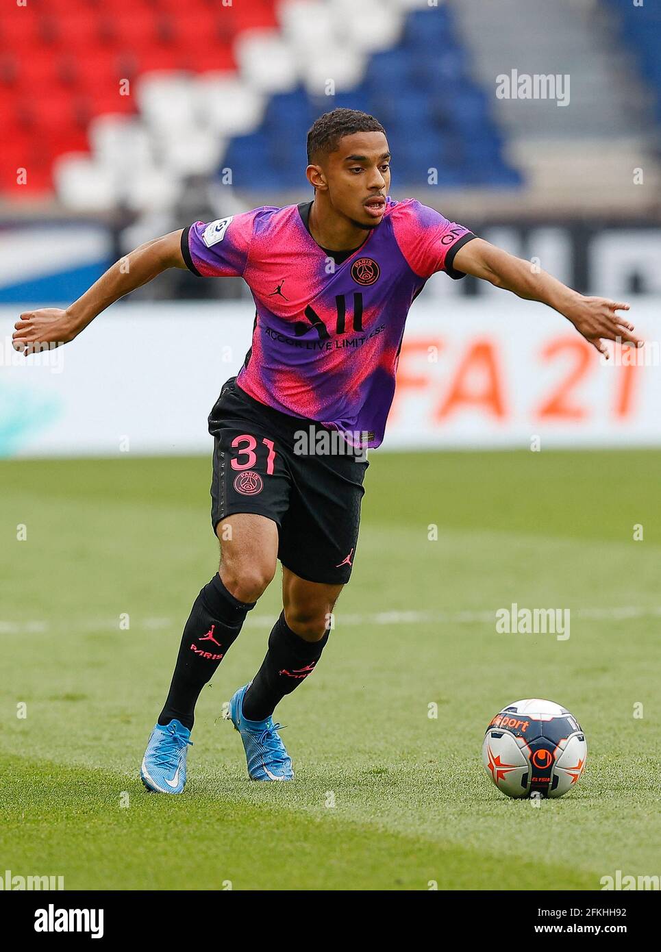 Paris, France. May 1st 2021 Colin DAGBA of PSG In action during the ...