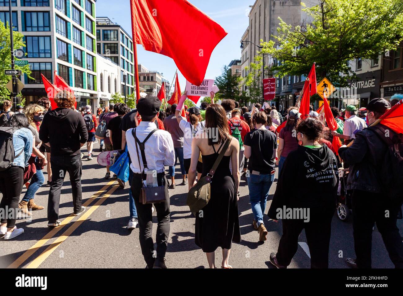 Washington, DC, USA, 1 May, 2021. Pictured: The Progressive Labor Party ...