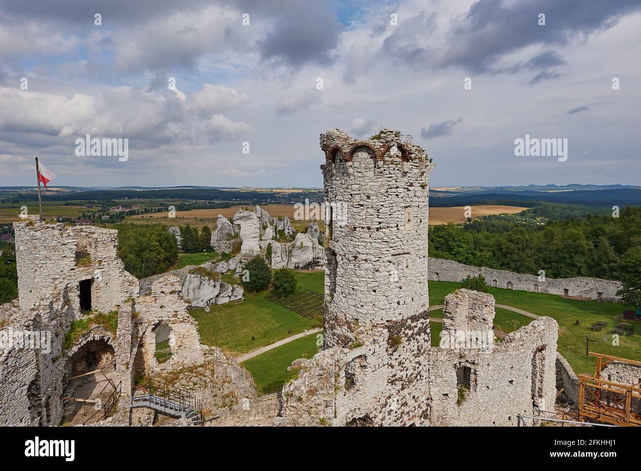 High angle view of the ruined castle Stock Photo - Alamy
