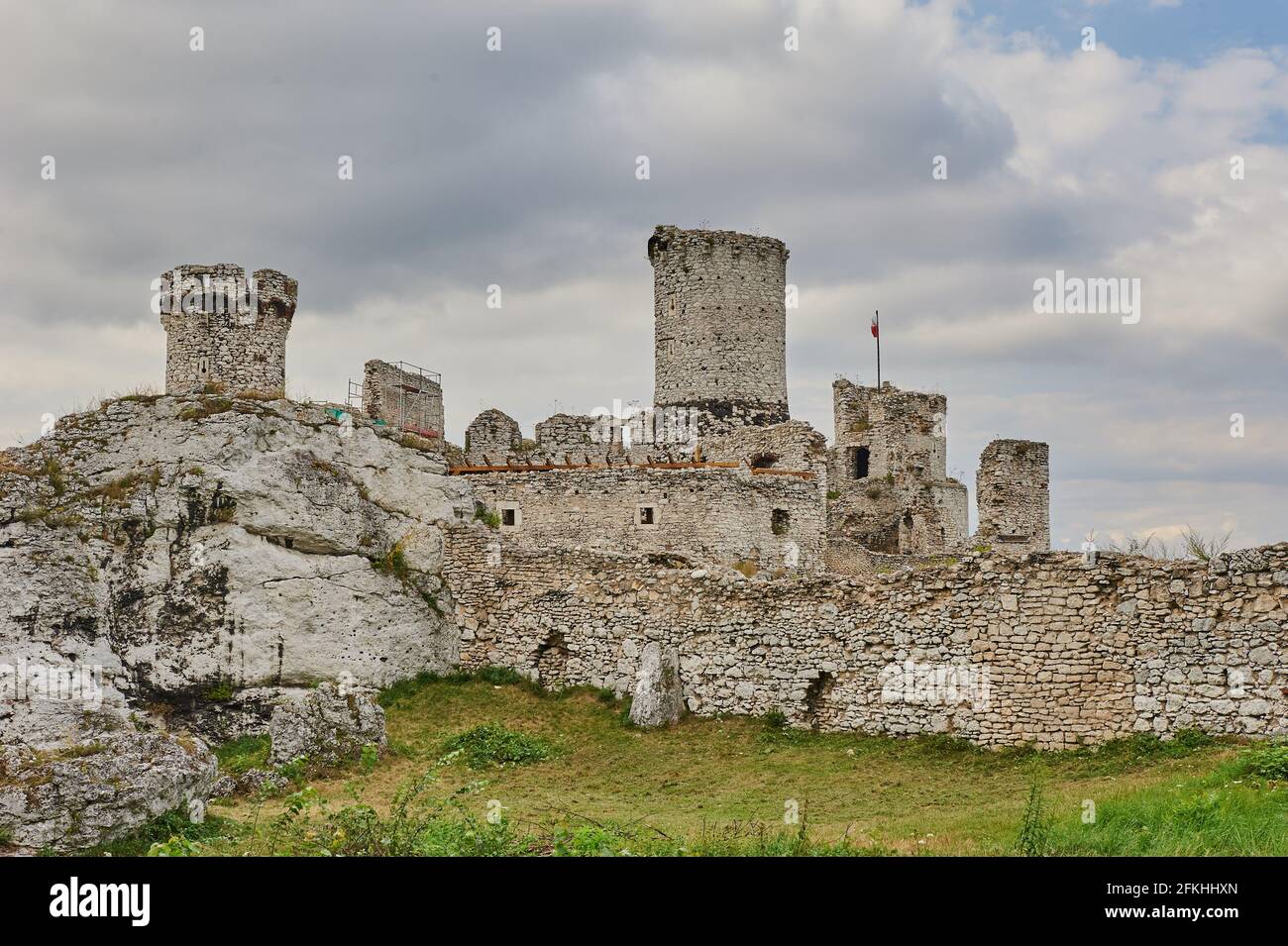 Impressive castle walls blended into the limestone rocks Stock Photo ...