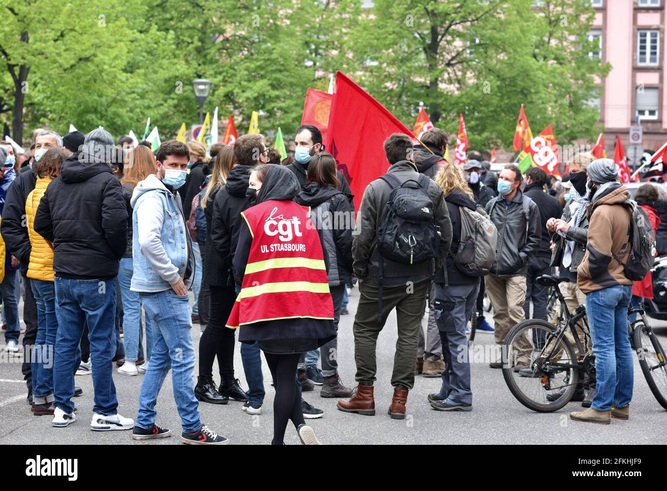 France, 1st May 2021, The traditional parade of May 1st, Labor Day ...