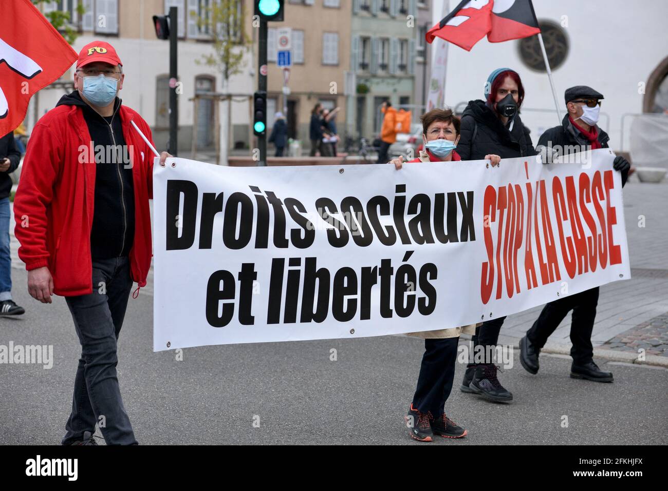 France, 1st May 2021, The traditional parade of May 1st, Labor Day ...