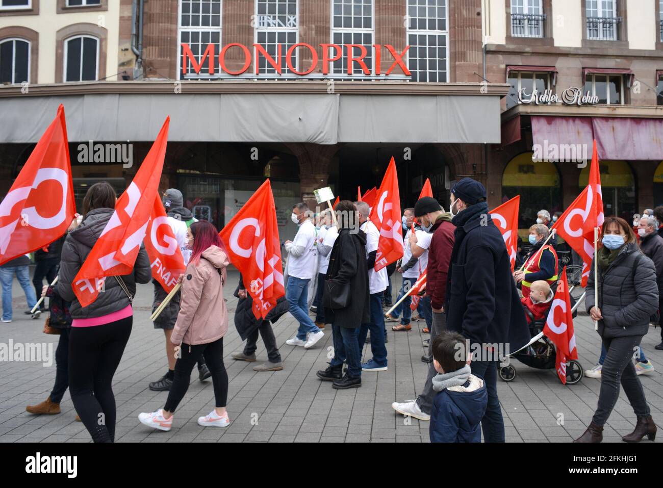 France, 1st May 2021, The traditional parade of May 1st, Labor Day ...