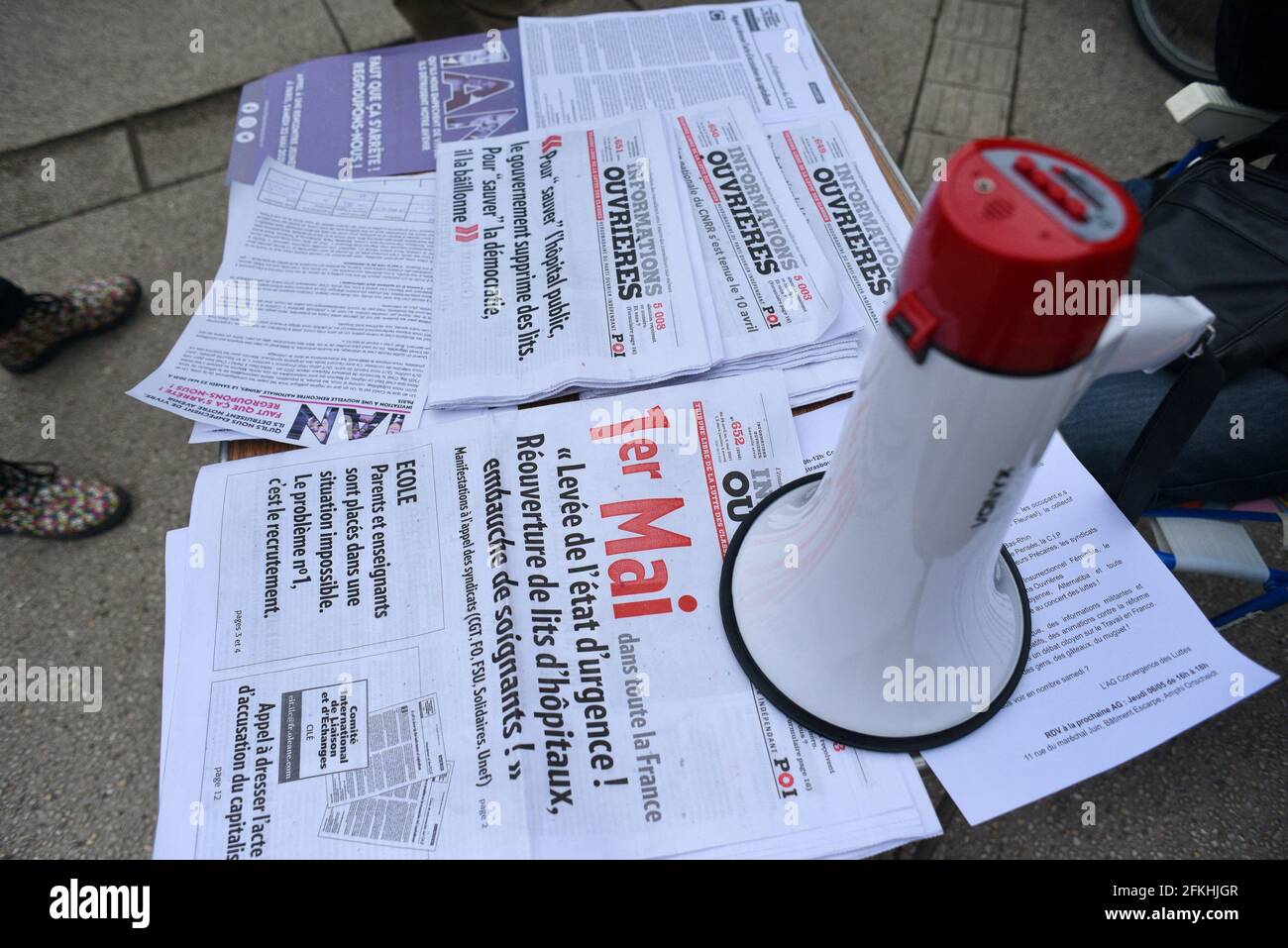 France, 1st May 2021, The traditional parade of May 1st, Labor Day ...