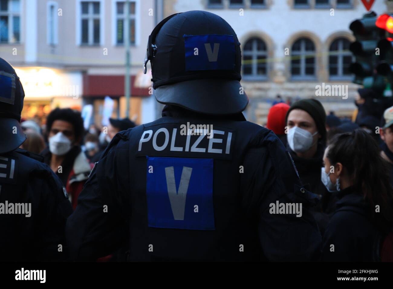 Berlin, Germany - May 01, 2021: German policeman seen from behind Stock ...