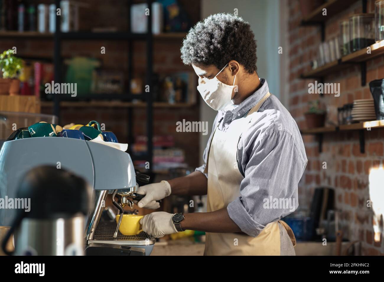 New customer service rules during covid-19, be safety Stock Photo - Alamy
