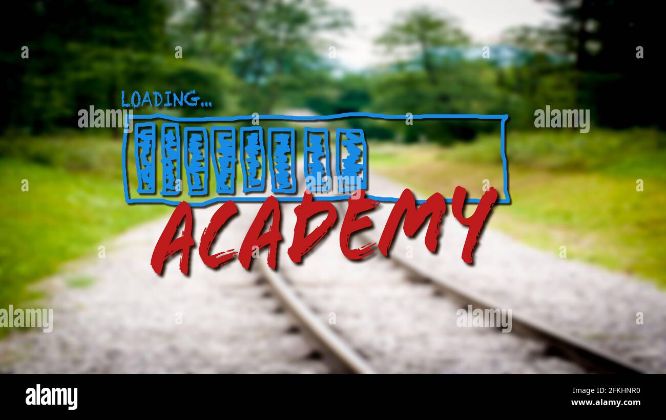 Street Sign the Direction Way to Academy Stock Photo - Alamy