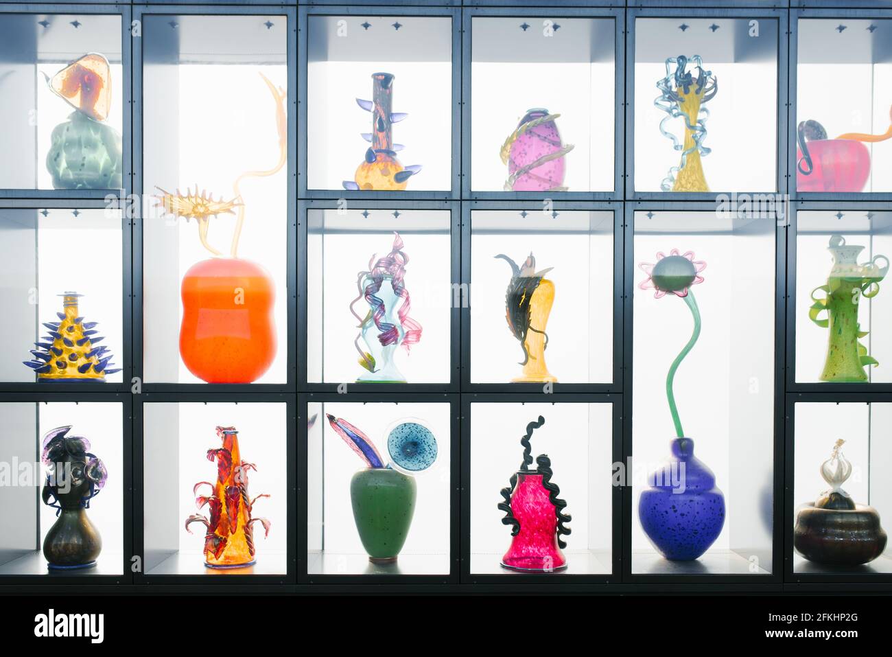 Tacoma, Washington, USA. March 2021. Art objects made of glass on the ...