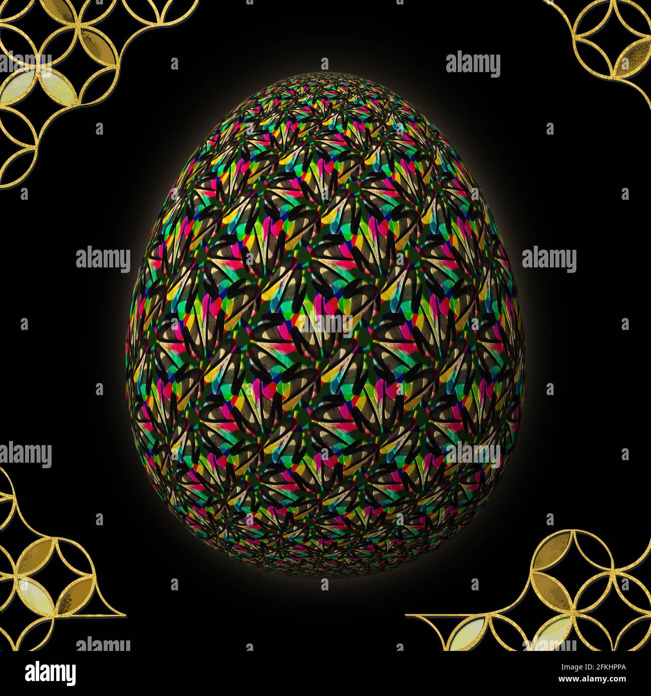 Happy Easter, Artfully designed and colorful 3D easter egg, 3D ...