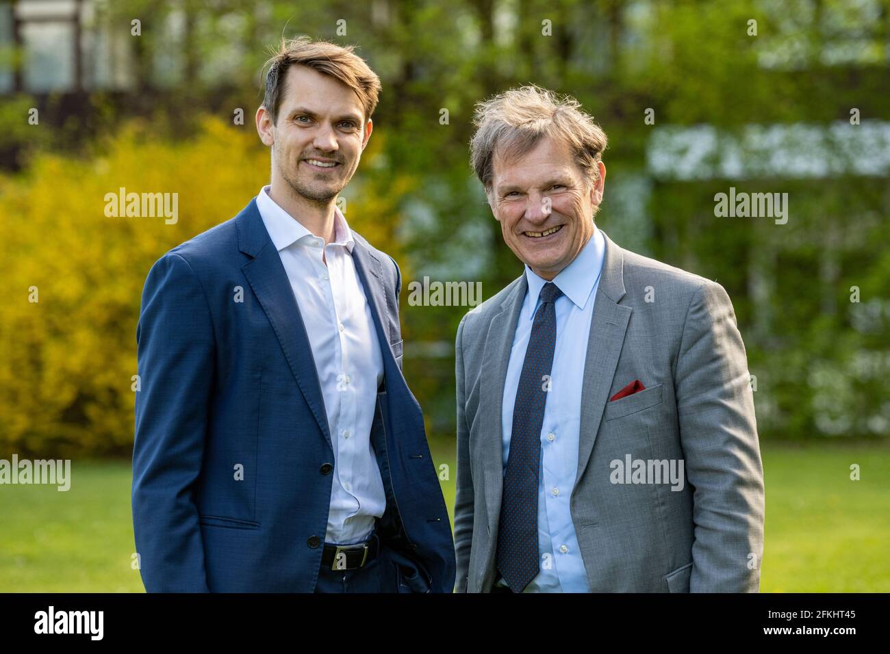 30 April 2021, Bavaria, Bad Füssing: Johannes Zwick (r), Chairman of ...