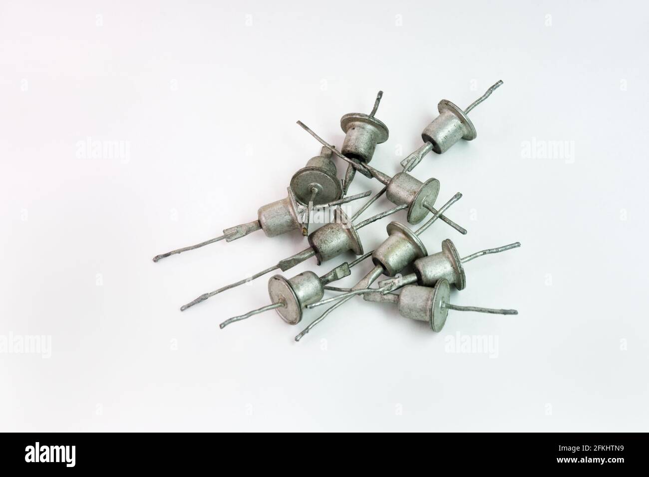 rectifier diodes heap. Vintage electronic components of old circuits Stock Photo - Alamy
