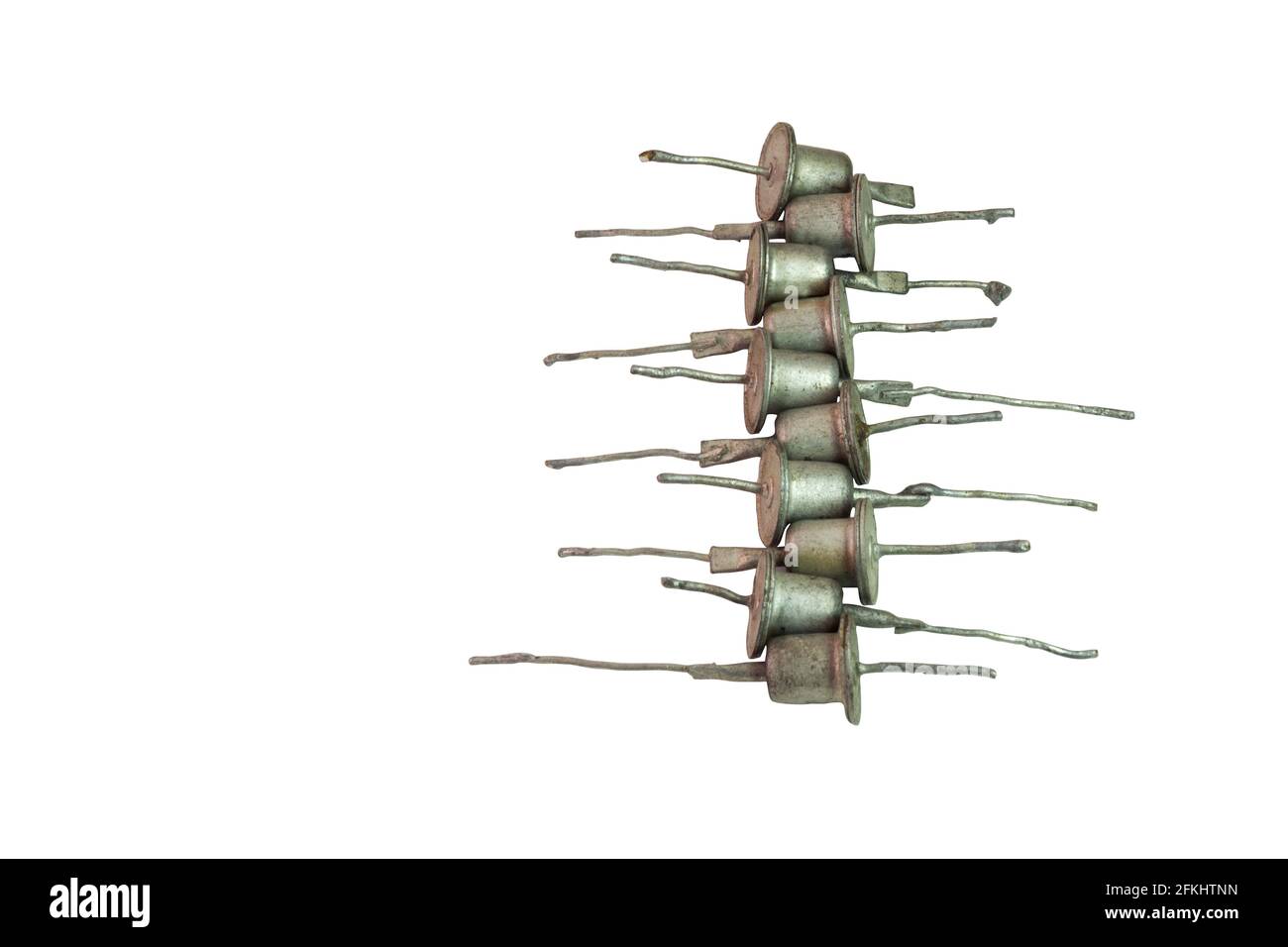 row of medium power rectifier diodes. Vintage electronic components ...