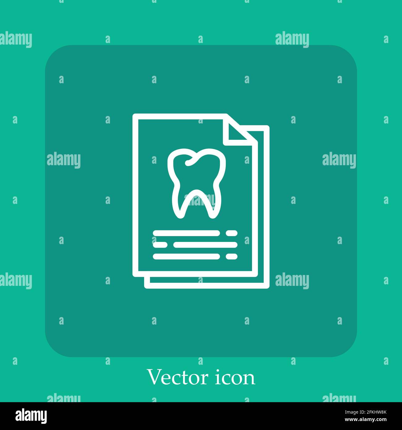 dental record vector icon linear icon.Line with Editable stroke Stock ...