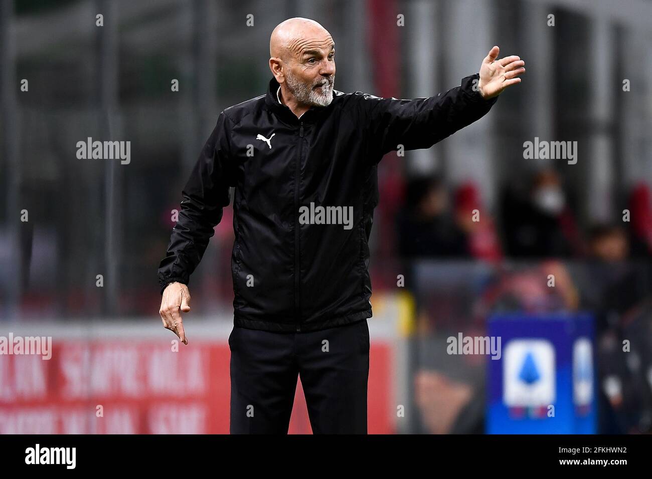 Milan, Italy. 01 May 2021. Stefano Pioli, head coach of AC Milan ...