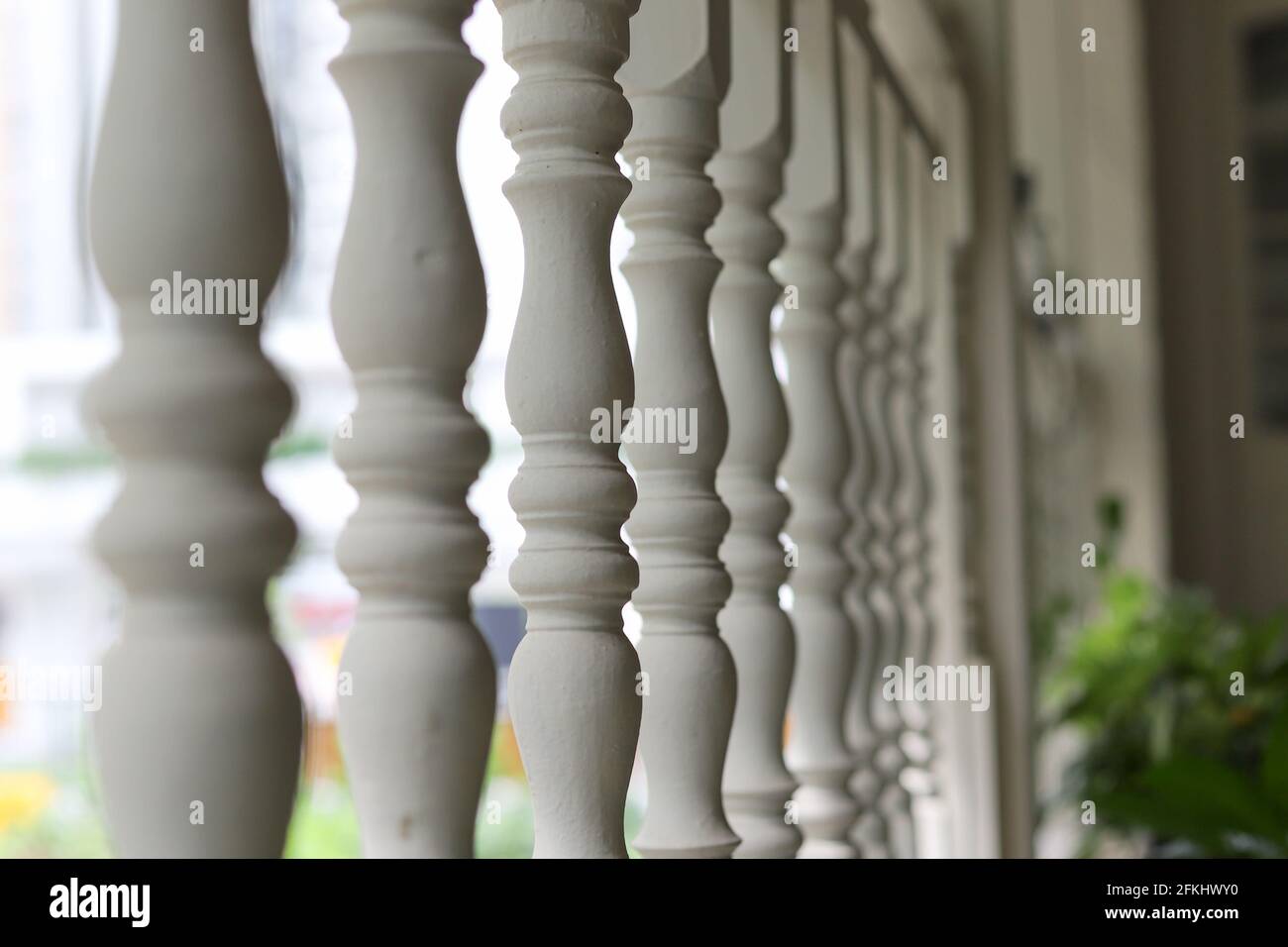 Wooden Railing or rail stanchion In Chinese historical traditional ...