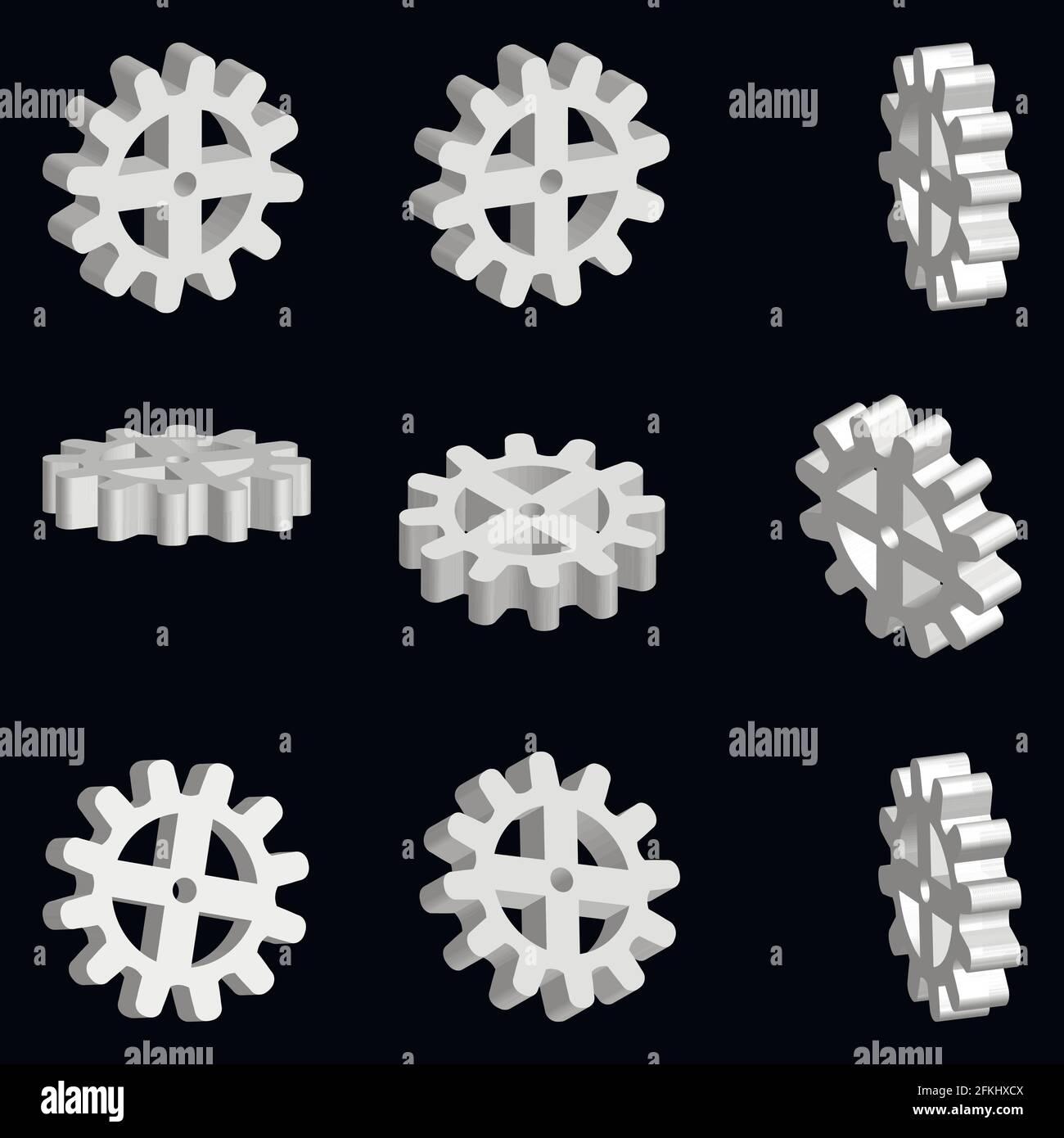 set 3d gears Stock Vector Image & Art - Alamy