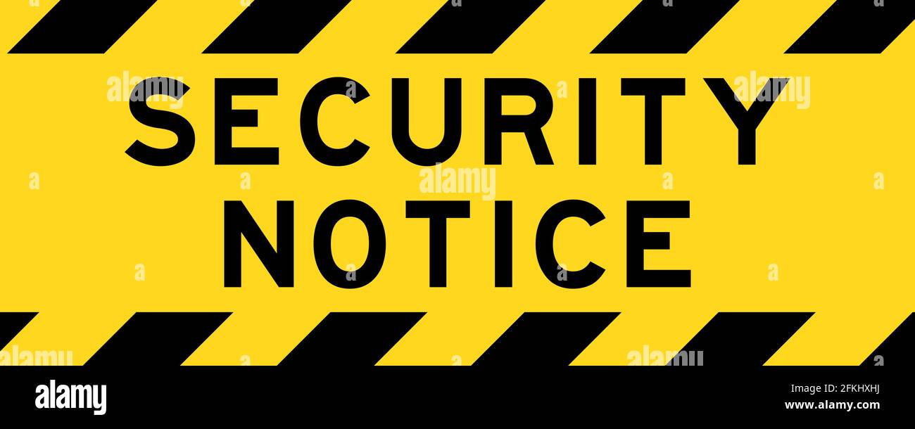 Yellow and black color with line striped label banner with word ...