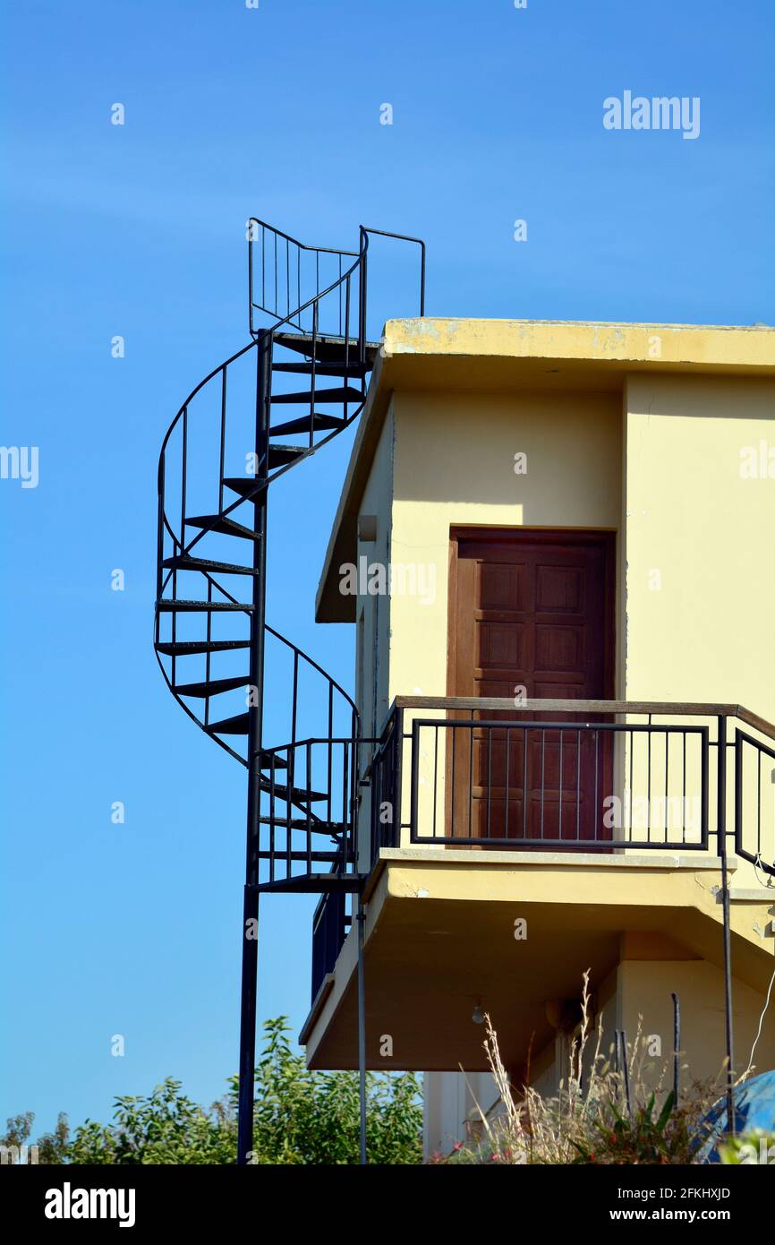 Spiral staircase to roof hi-res stock photography and images - Alamy