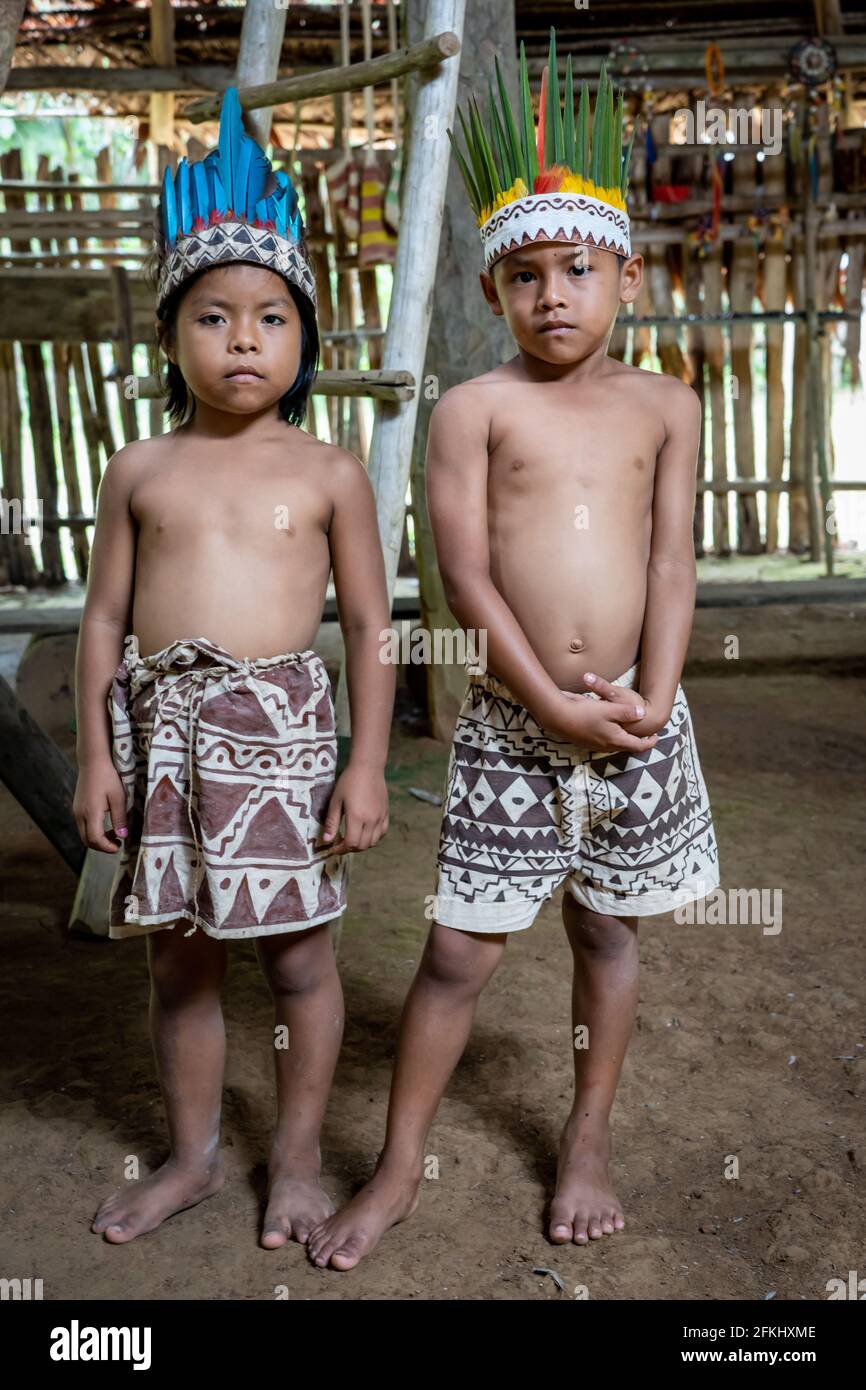 Indigenous Bora Tribe of the Peruvian Amazon Stock Photo - Alamy
