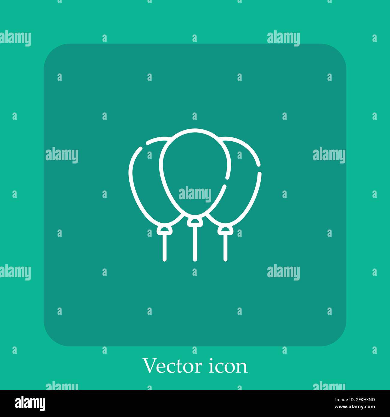 balloons vector icon linear icon.Line with Editable stroke Stock Vector ...