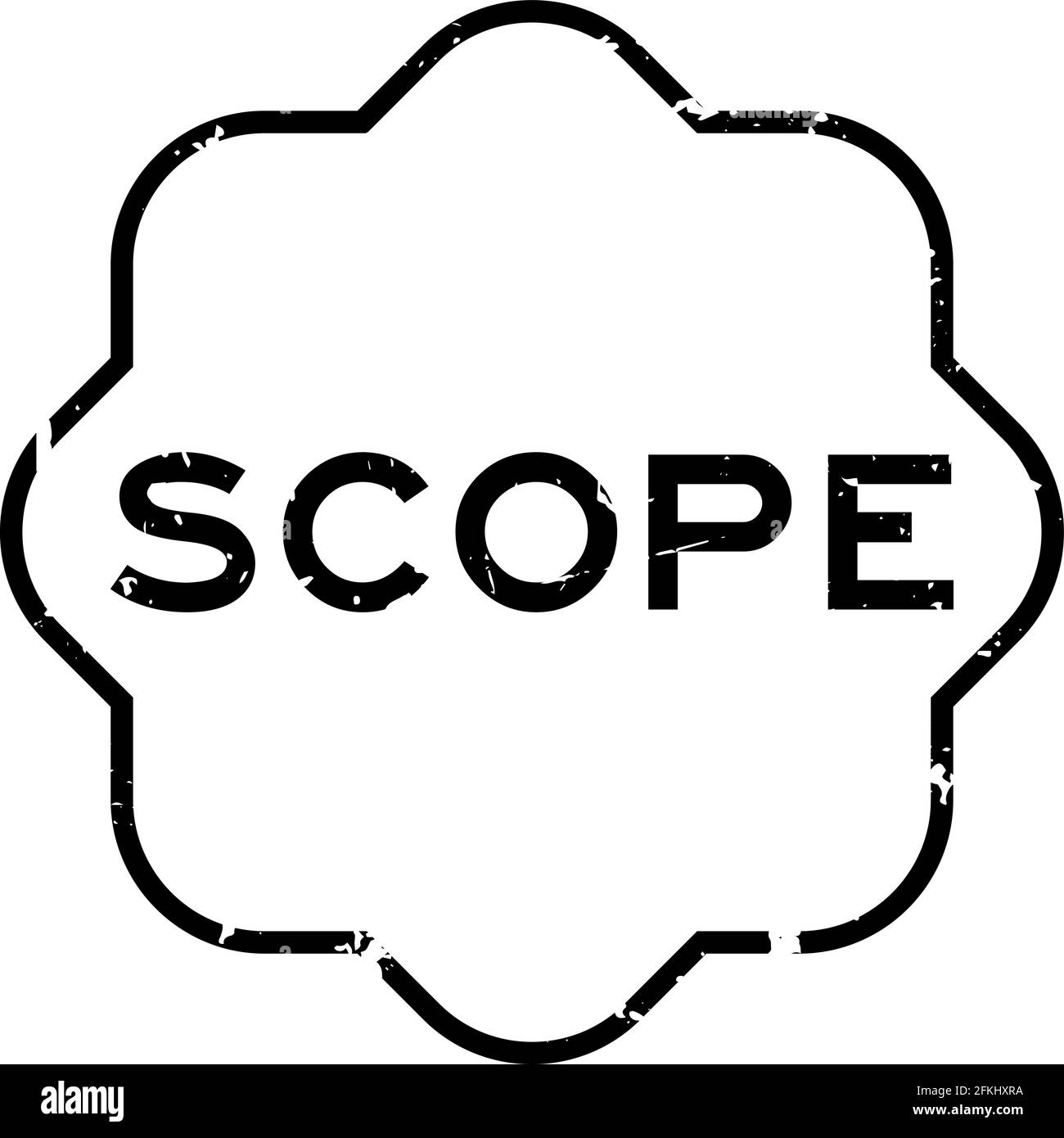 Grunge black scope word rubber seal stamp on white background Stock ...