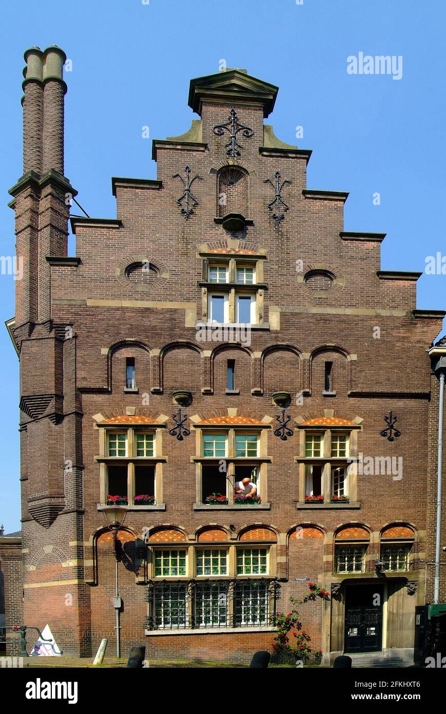 Netherlands, building in traditional structure in Amsterdam Stock Photo ...
