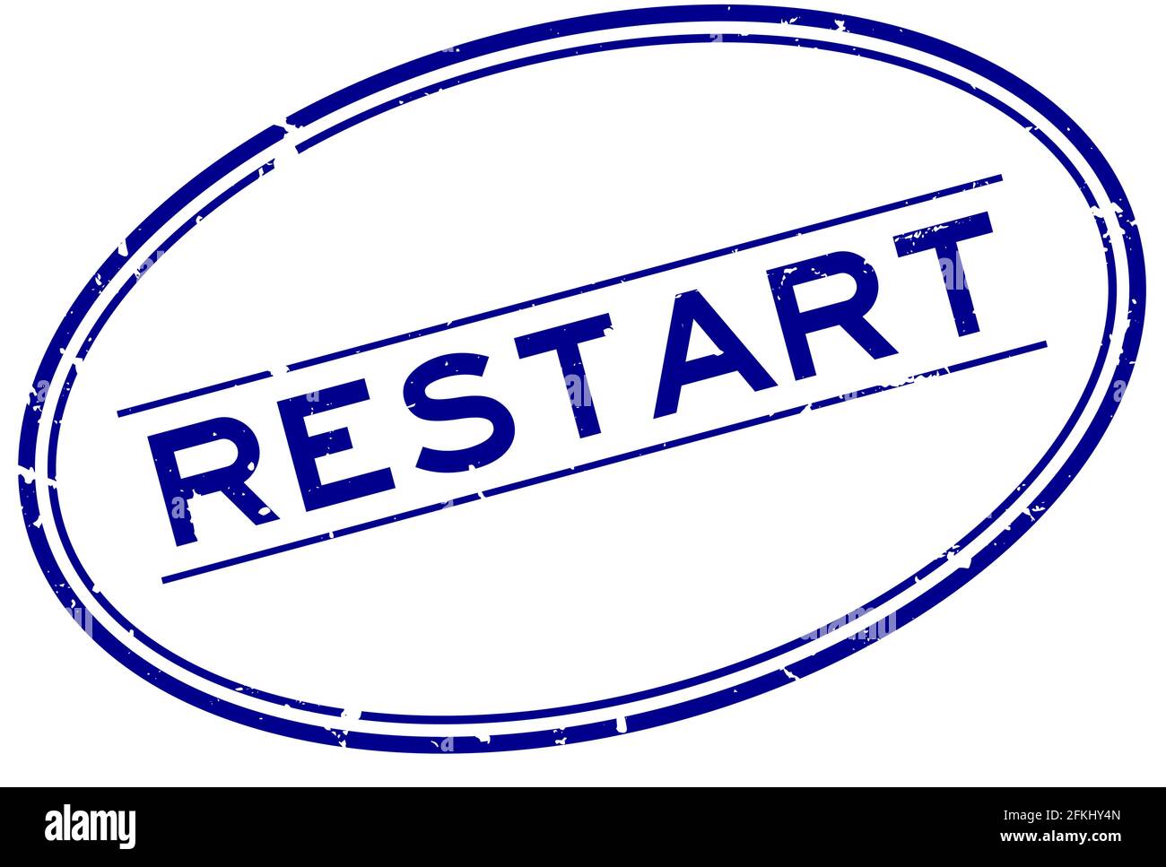 Grunge blue restart word oval rubber seal stamp on white background Stock Vector Image & Art - Alamy