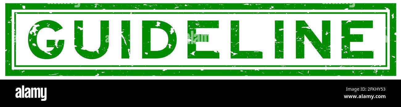 Grunge green guideline word square rubber seal stamp on white ...