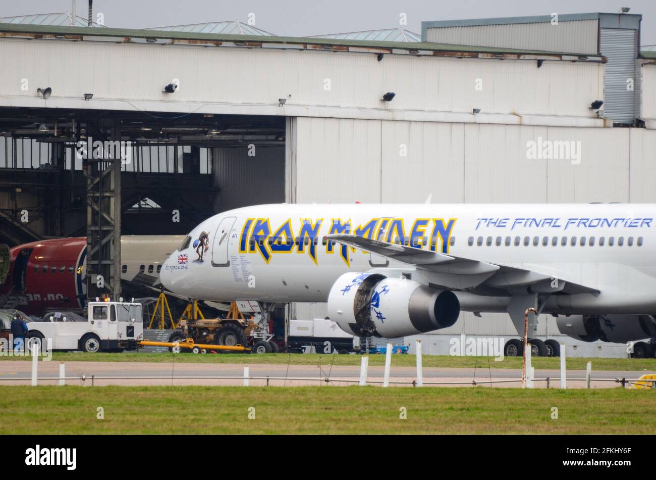 Ed Force One Boeing 757 G-STRX of Iron Maiden rolled out after painting ...
