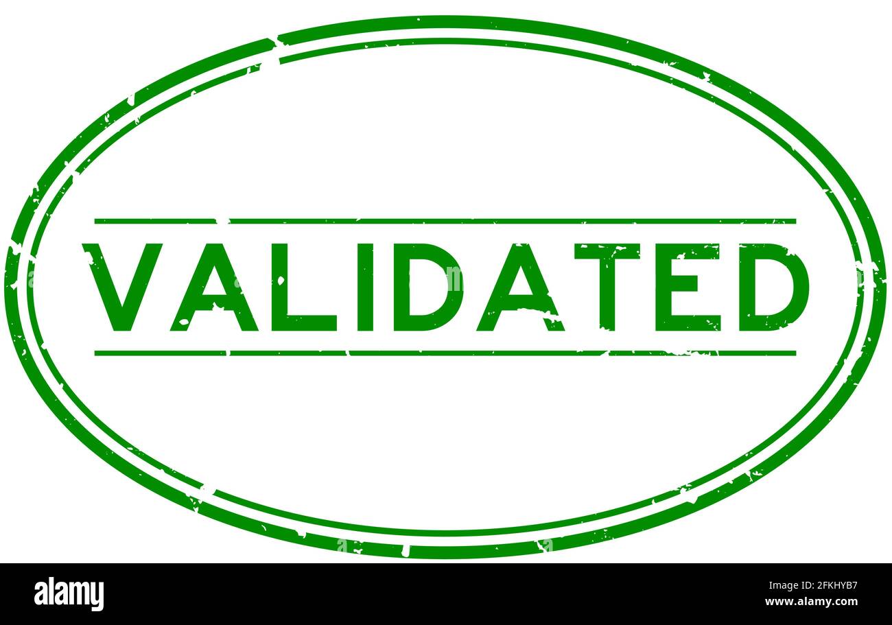 Grunge green validated word oval rubber seal stamp on white background Stock Vector Image & Art ...
