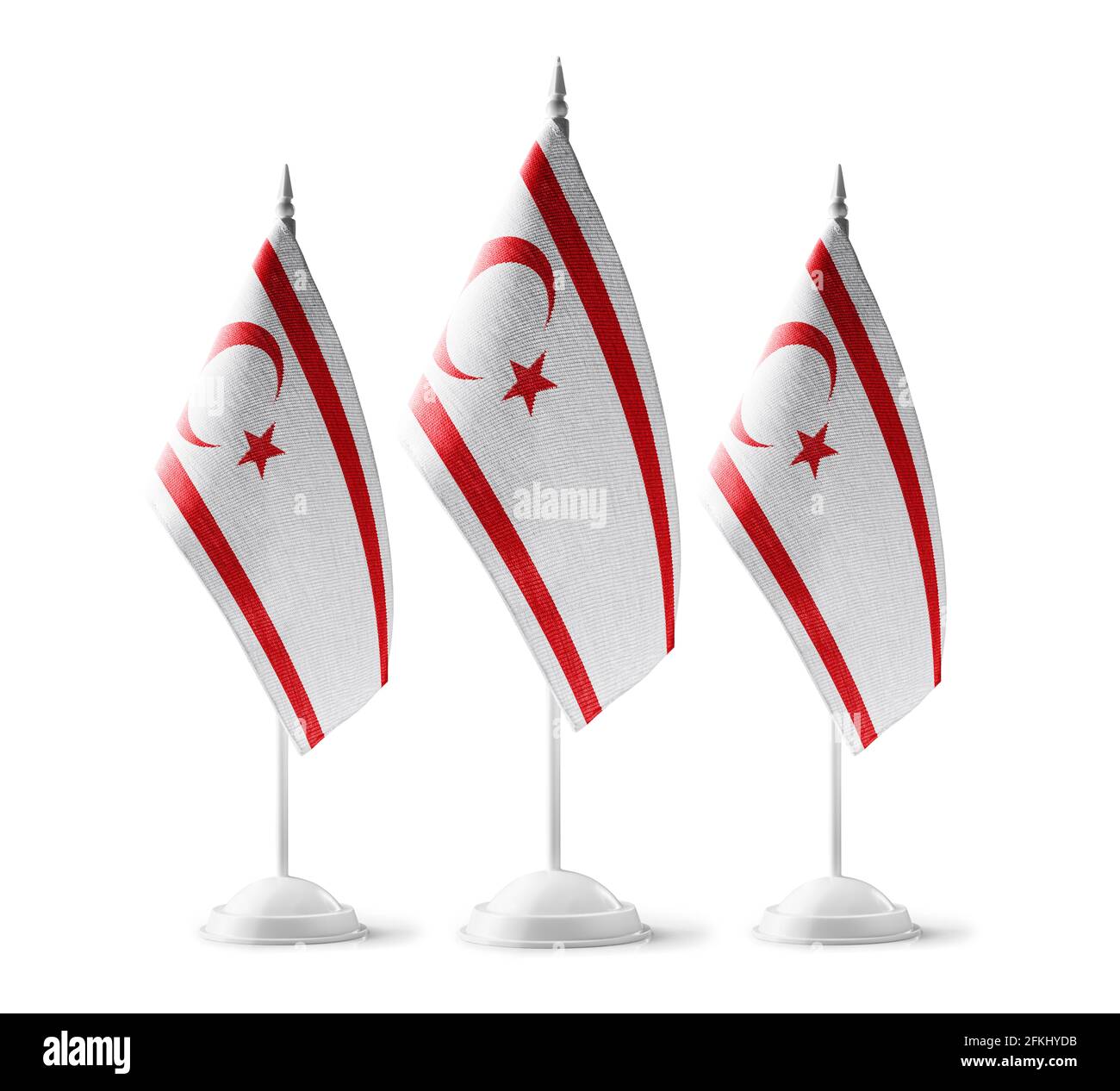 Small national flags of the Northern Cyprus on a white background Stock ...