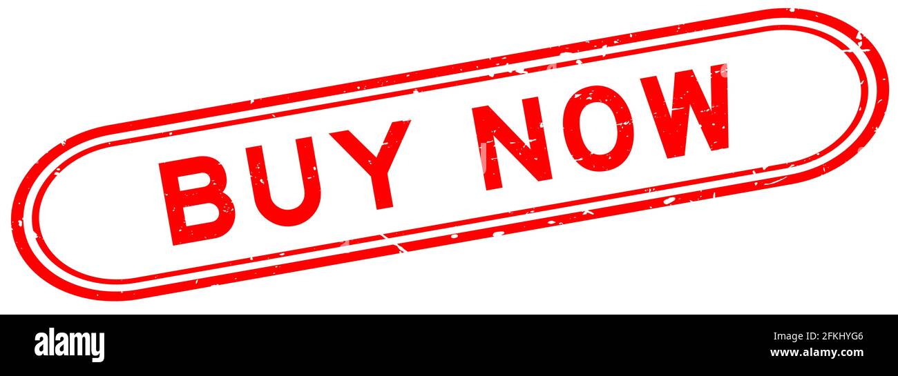 Grunge red buy now word rubber seal stamp on white background Stock ...