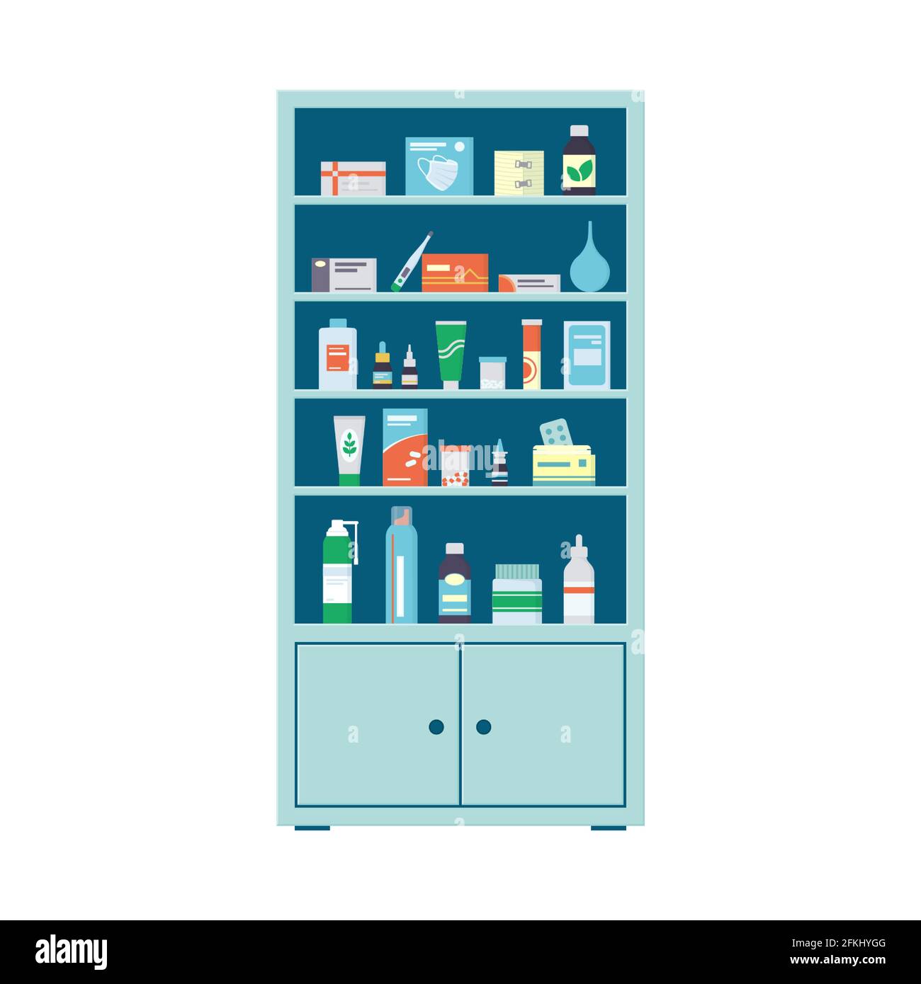Medical bottles on shelf Cut Out Stock Images & Pictures - Alamy