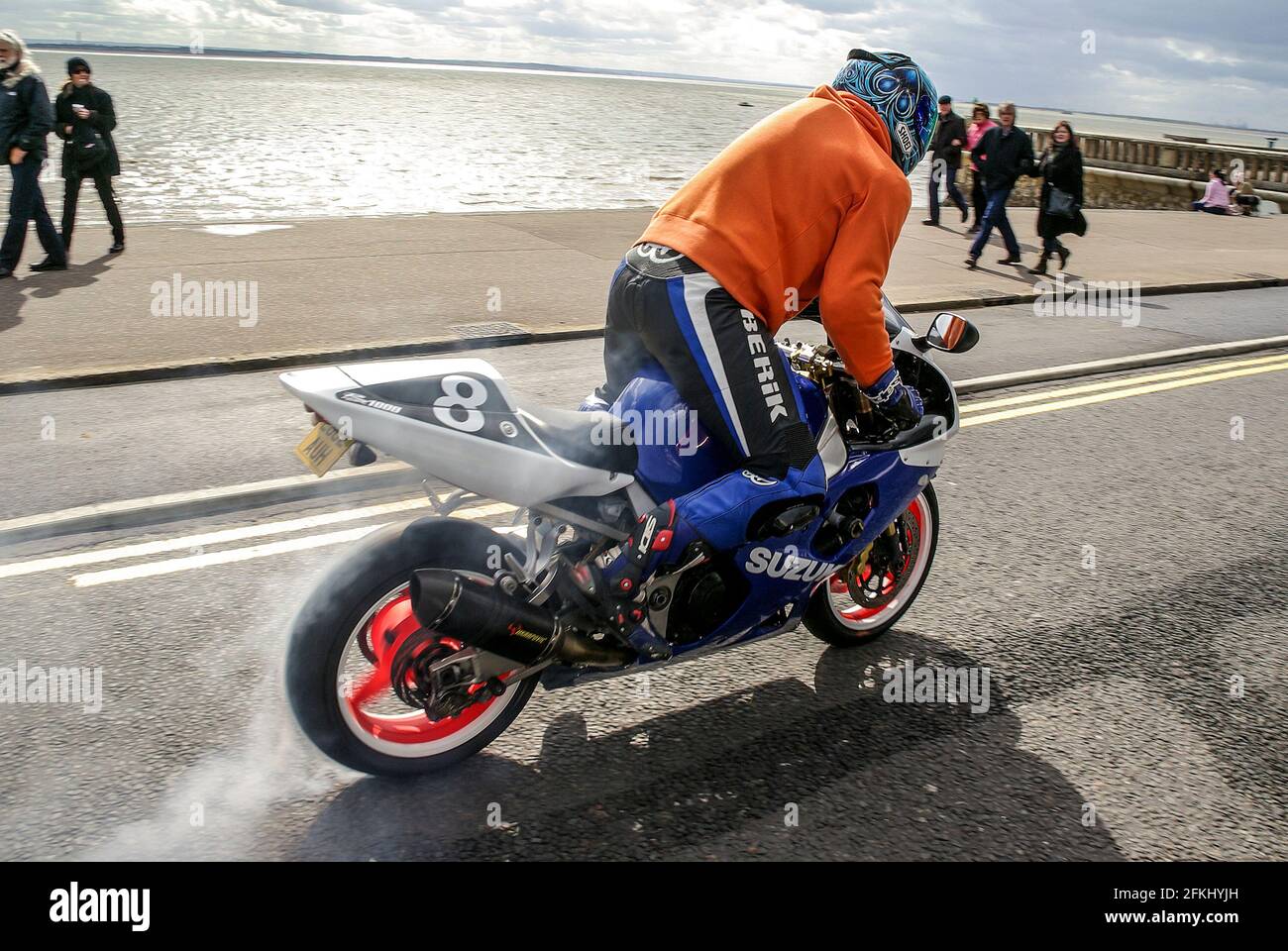 Burning rubber on a motorcycle hi-res stock photography and images - Alamy