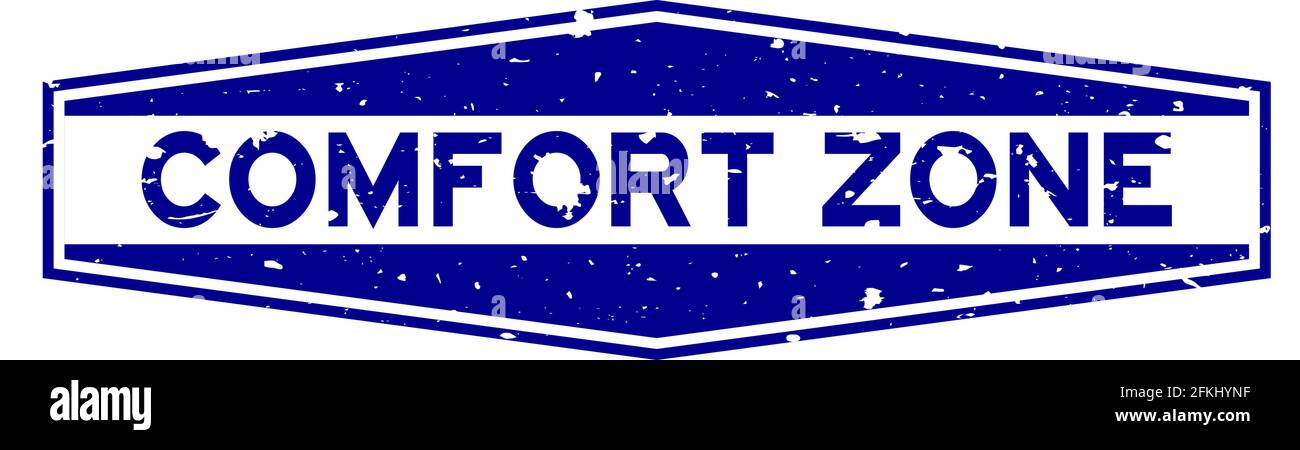 Grunge blue comfort zone word hexagon rubber seal stamp on white background Stock Vector Image ...