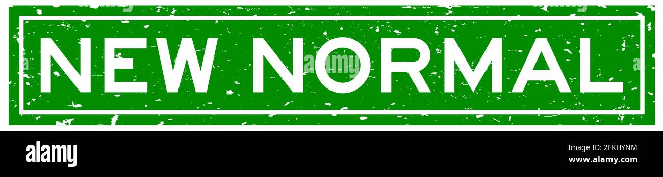 Grunge green new normal word square rubber seal stamp on white background Stock Vector Image ...