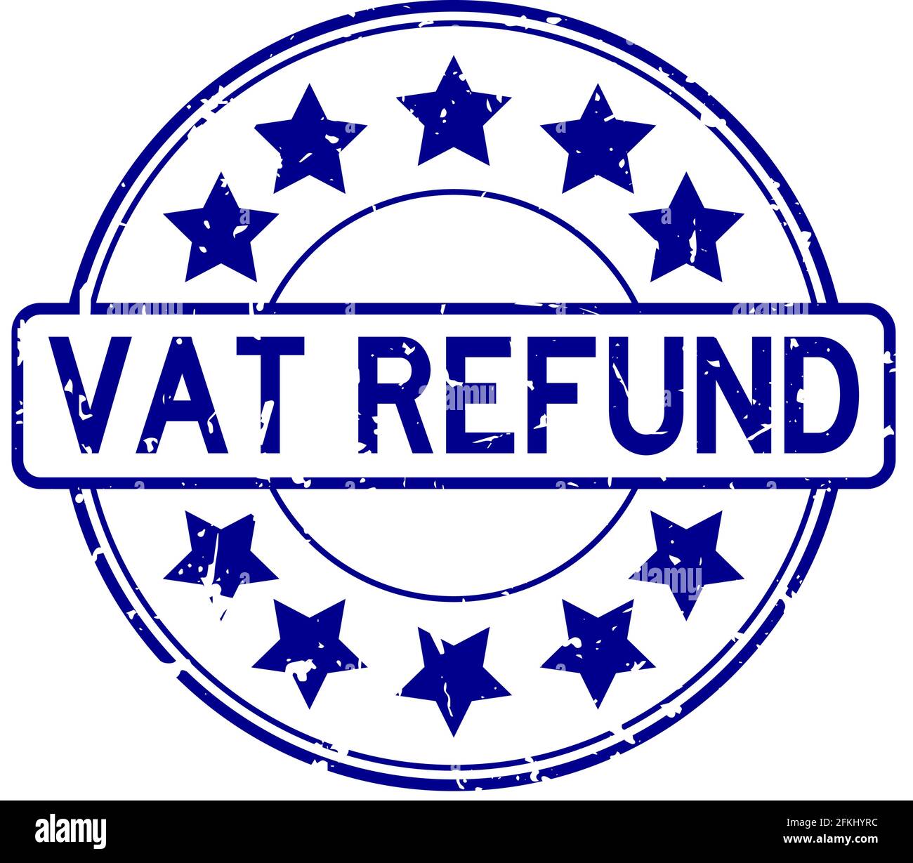 Grunge blue refund word Stock Vector Images - Alamy
