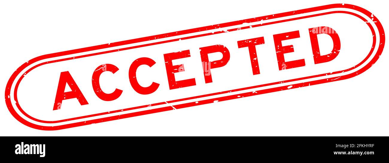 Grunge red accepted word rubber seal stamp on white background Stock ...