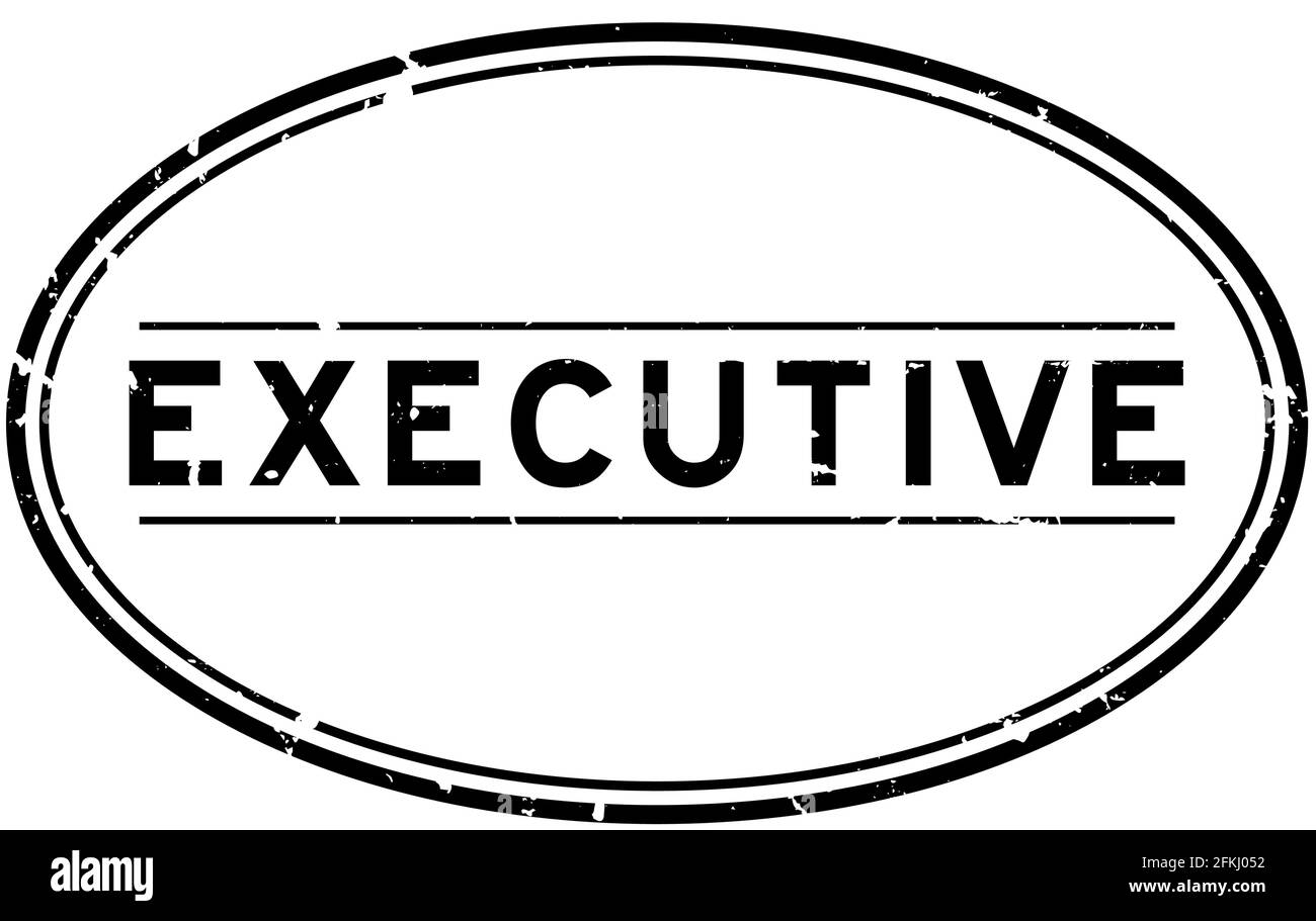 Grunge black executive word oval rubber seal stamp on white background ...