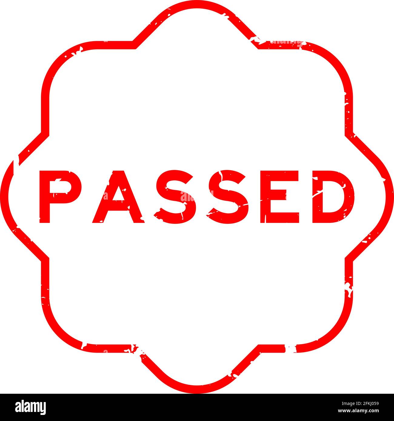 Grunge red passed word rubber seal stamp on white background Stock ...