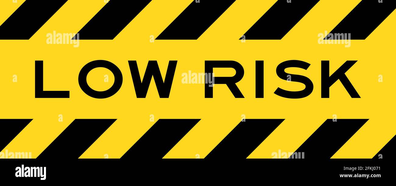 Yellow and black color with line striped label banner with word low ...