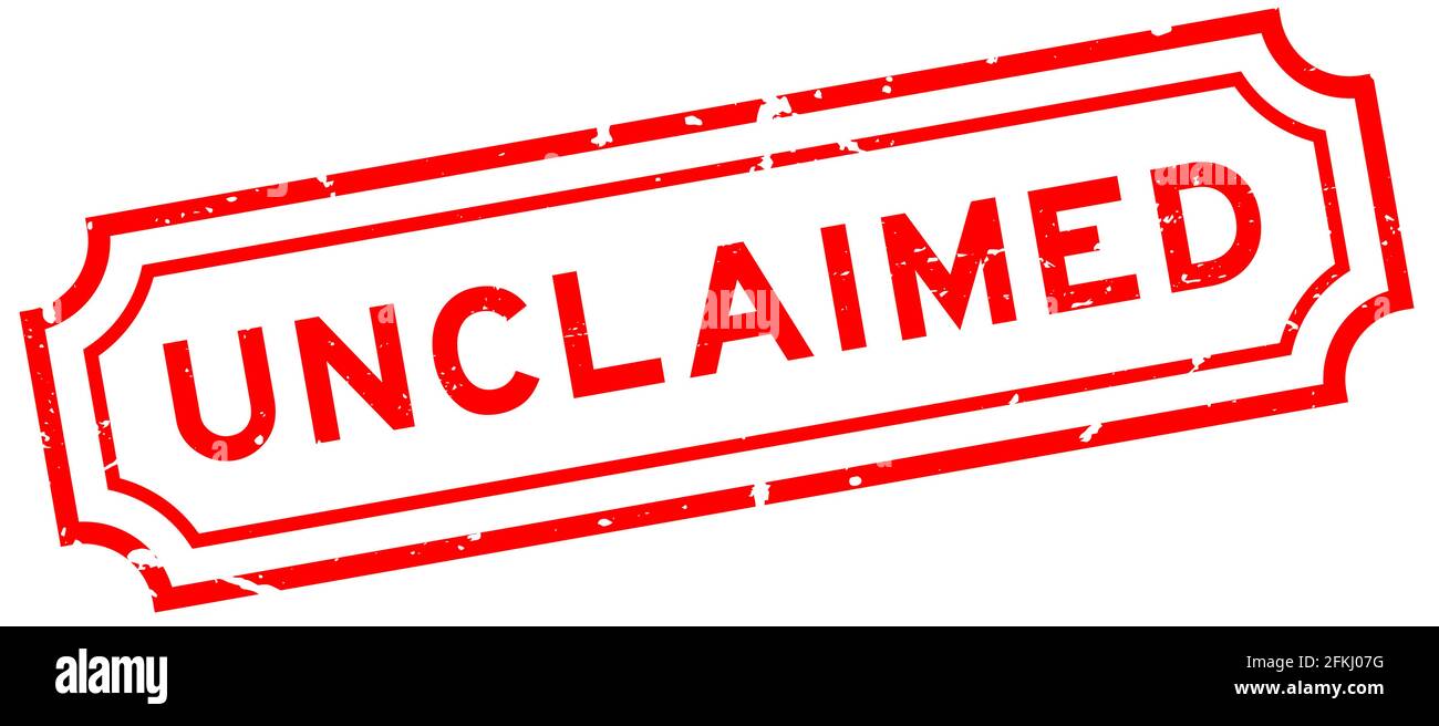 Grunge red unclaimed word rubber seal stamp on white background Stock ...