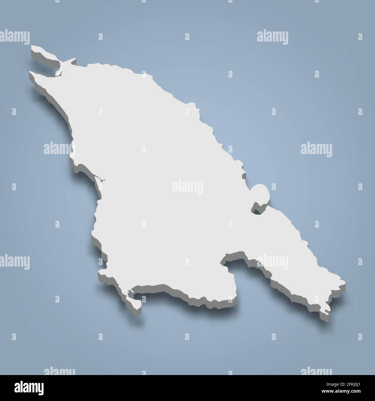3d isometric map of Ko Chang is an island in Thailand, isolated vector ...