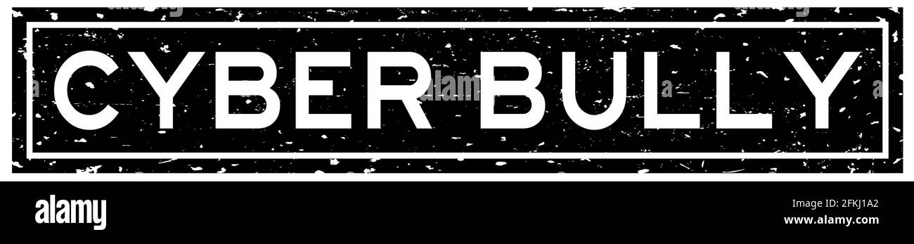 Grunge black cyber bully word square rubber seal stamp on white ...